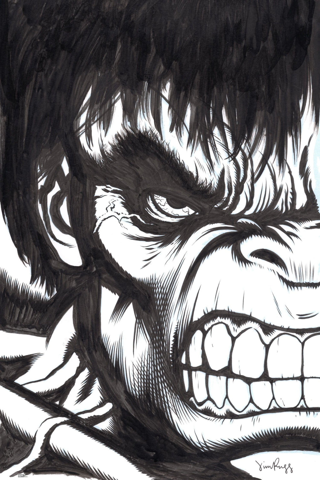 Avengers Hulk Ink Drawing