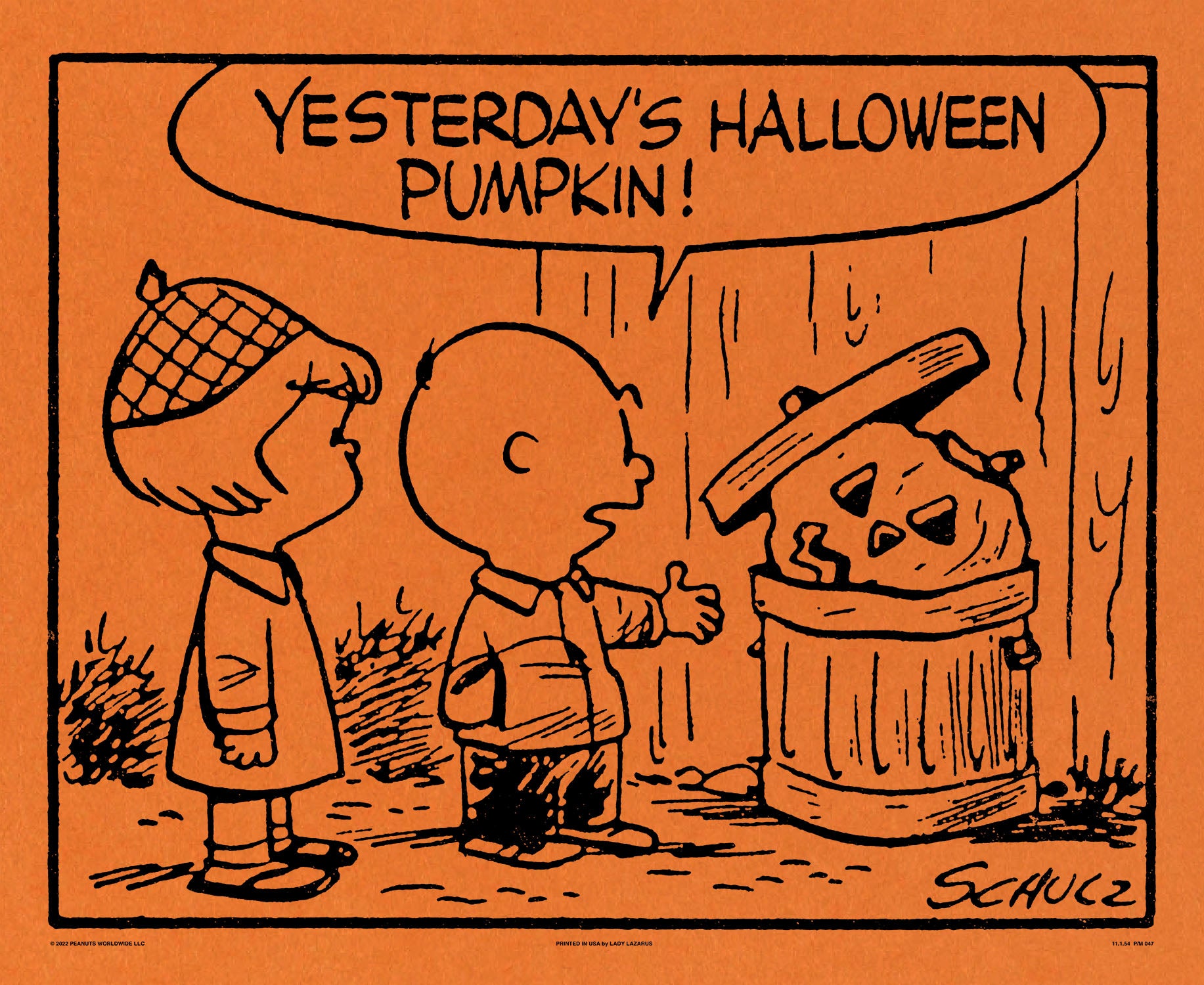 Peanuts Yesterday's Halloween Pumpkin Poster – Mondo
